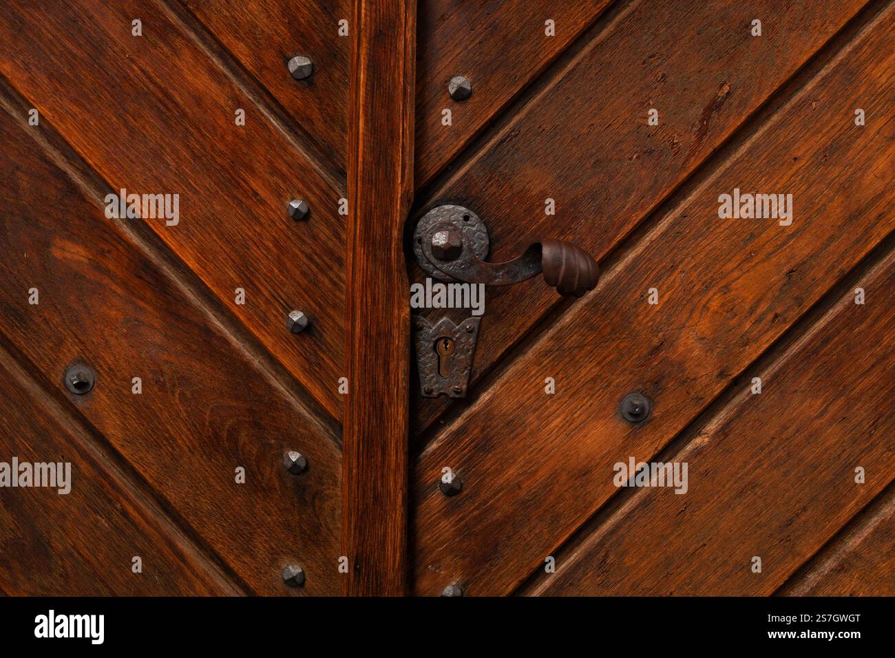Engraved wooden doors of an old classic door. Antique wooden textures ...