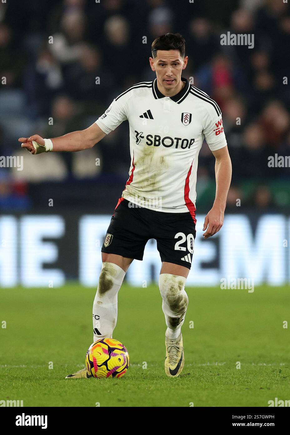 Leicester, UK. 18th Jan, 2025. Fulham's Sasa Lukic during the Premier ...