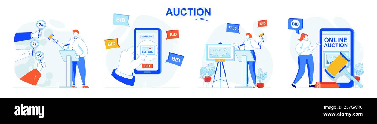 Auction concept set selling painting hi-res stock photography and ...
