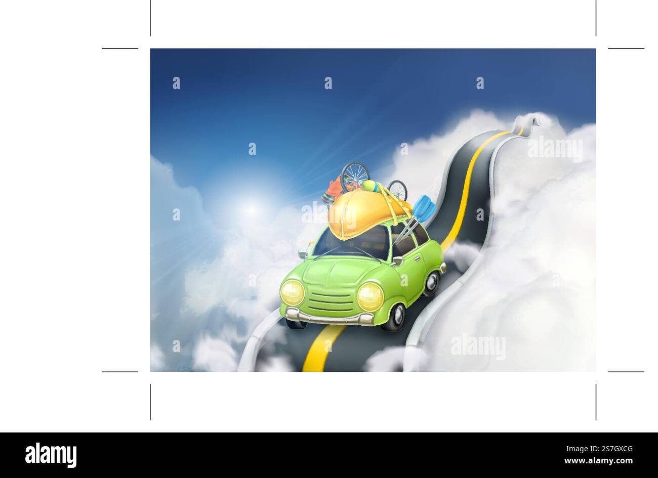 Car in clouds Stock Vector Images - Alamy