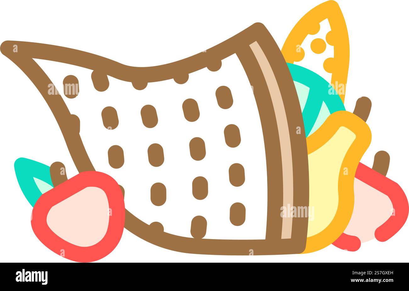 harvest cornucopia autumn season color icon vector. harvest cornucopia ...