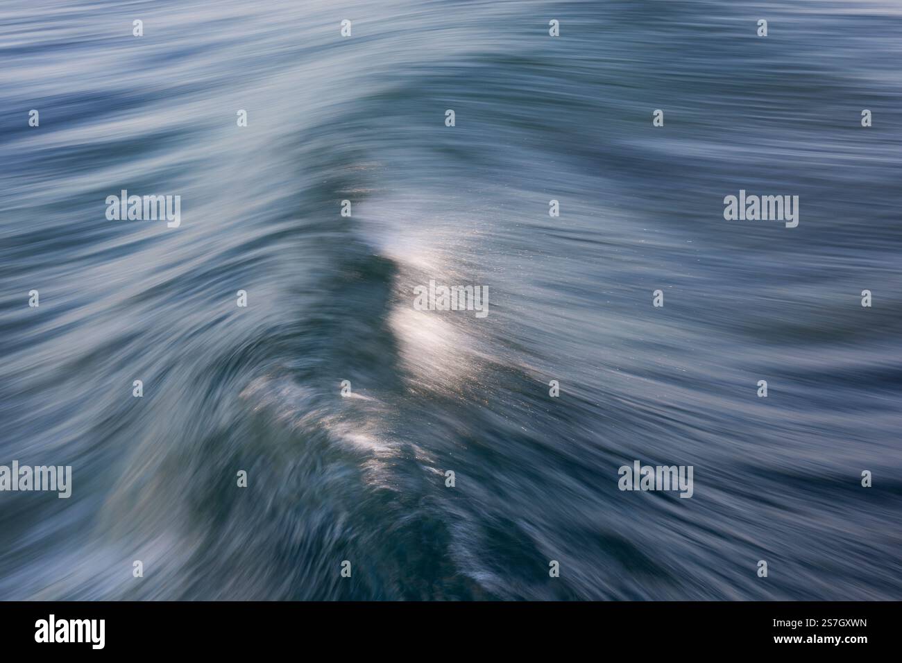 Slow shutter speed creating abstract, blurred waves in Cornwall Stock ...
