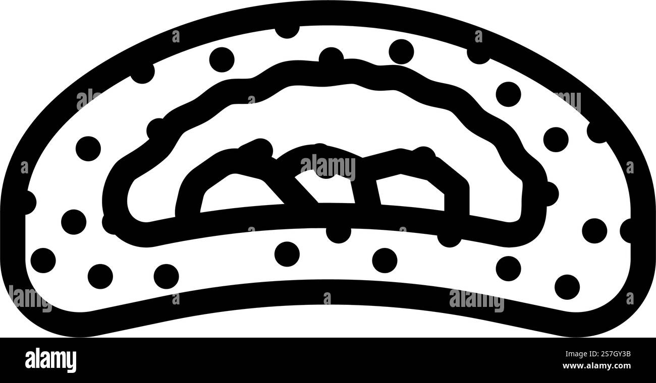 chicken bun food meal line icon vector. chicken bun food meal sign ...