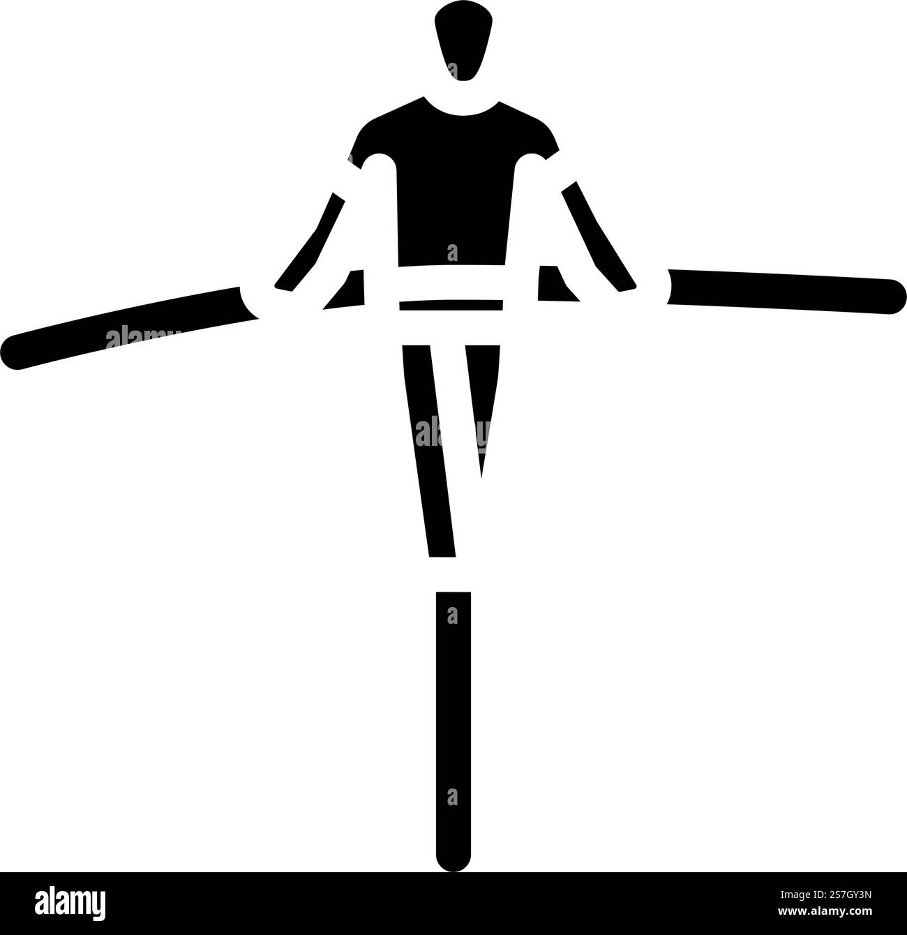 tightrope walker carnival vintage show glyph icon vector. tightrope ...