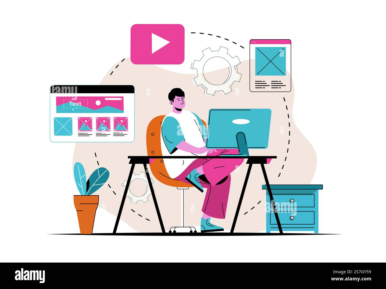 Content manager concept isolated. Creation of content for filling site ...