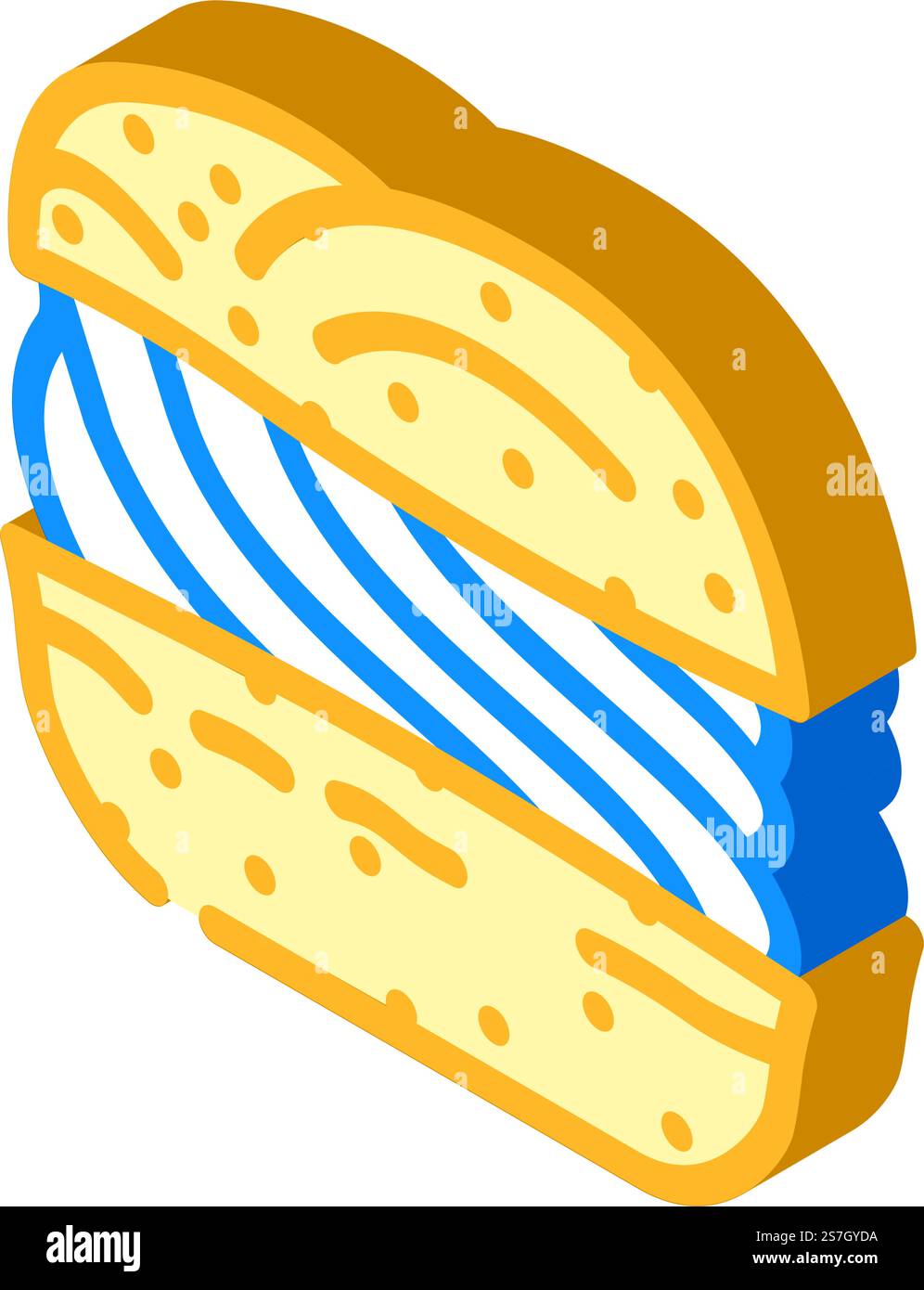 vanilla cream puff food snack isometric icon vector. vanilla cream puff ...