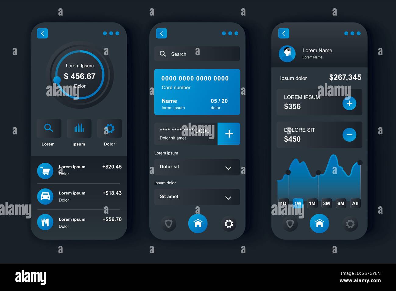 Online banking unique neomorphic design kit financial management app hi ...