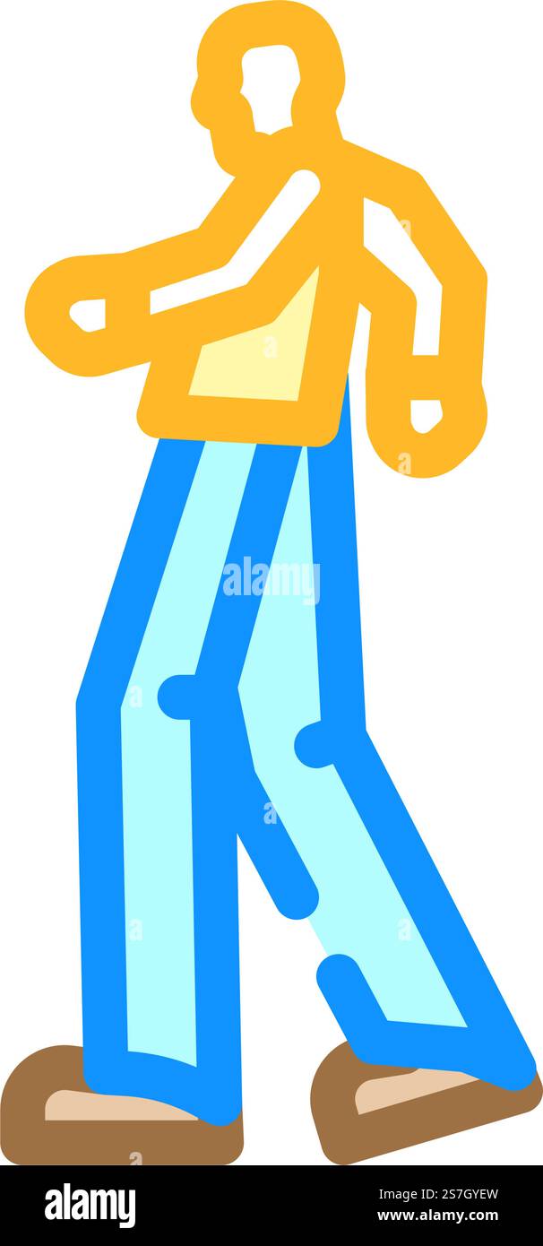 stilt walker carnival show color icon vector. stilt walker carnival ...