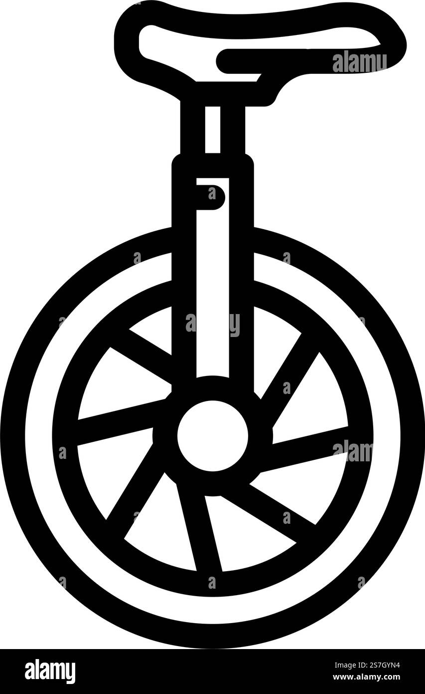 unicycle carnival vintage show line icon vector. unicycle carnival ...