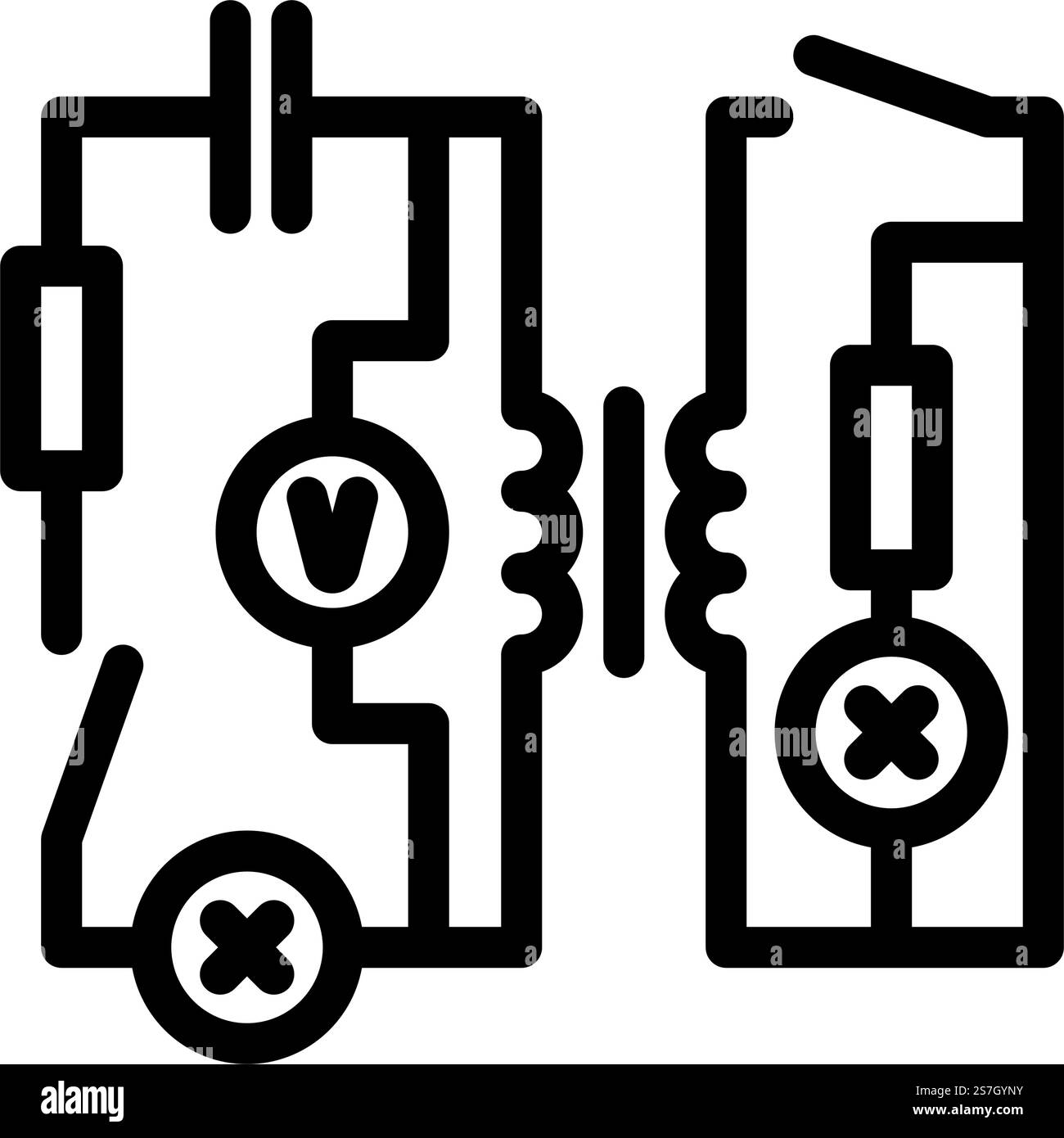 electric circuit electrical engineer line icon vector. electric circuit ...