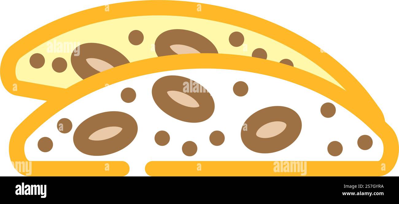 almond biscotti food snack color icon vector. almond biscotti food ...