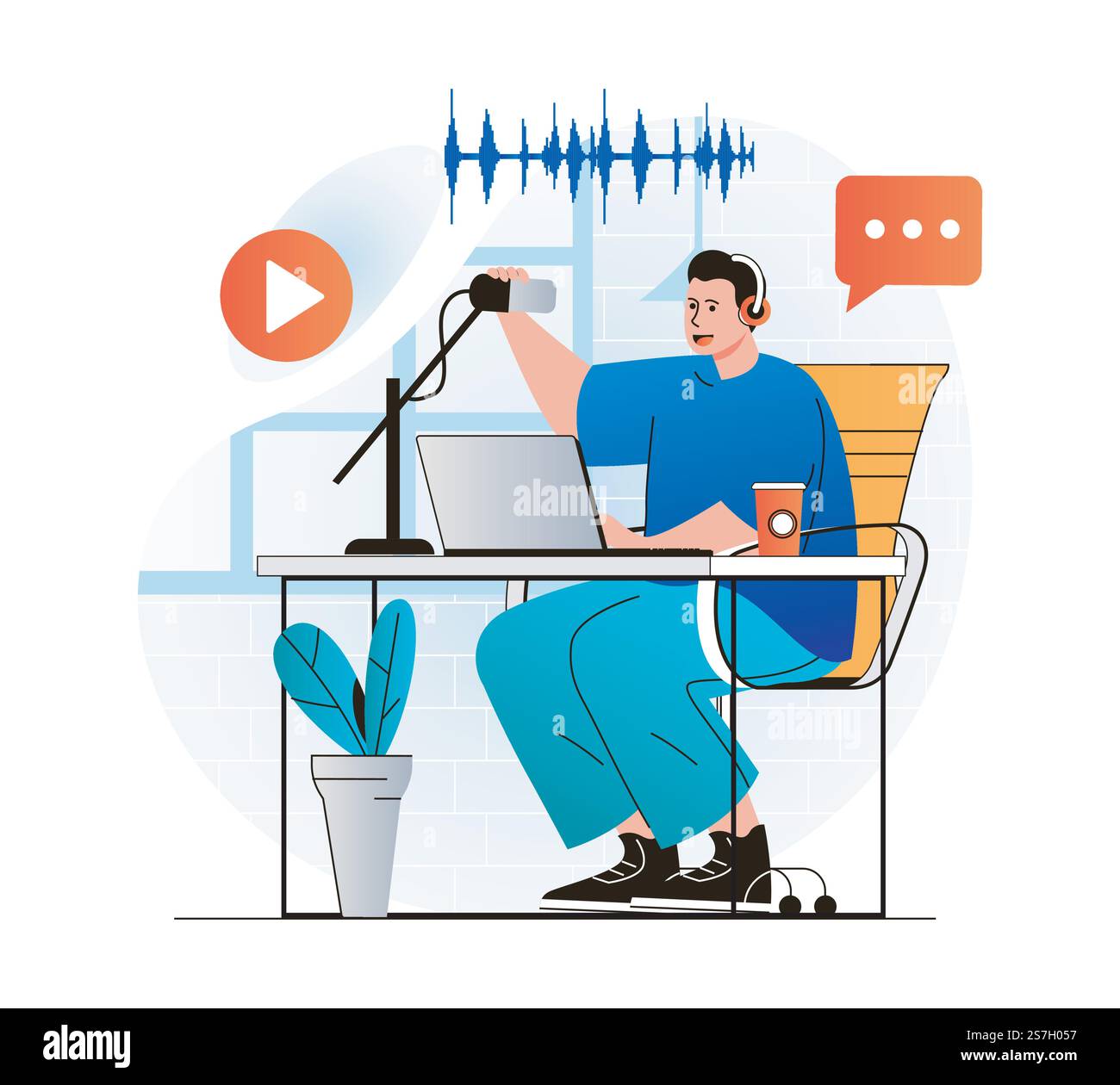 Blogger live streaming using Stock Vector Images - Alamy