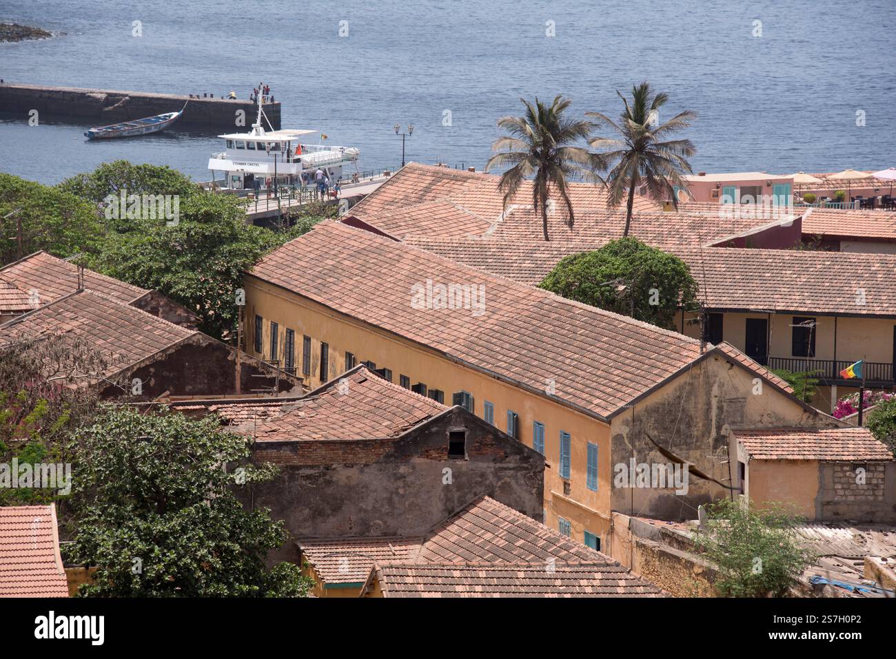View of the village and harbor on Goree Island, Senegal Stock Photo - Alamy