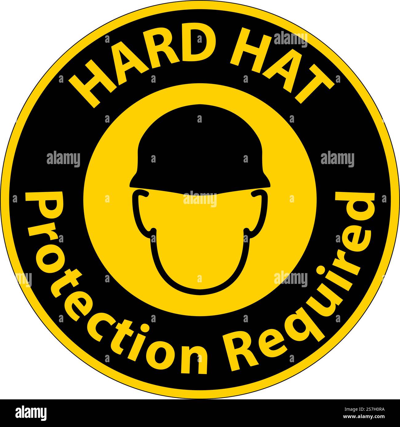 Notice Hard Hat Protection Required Sign On White Background Stock ...