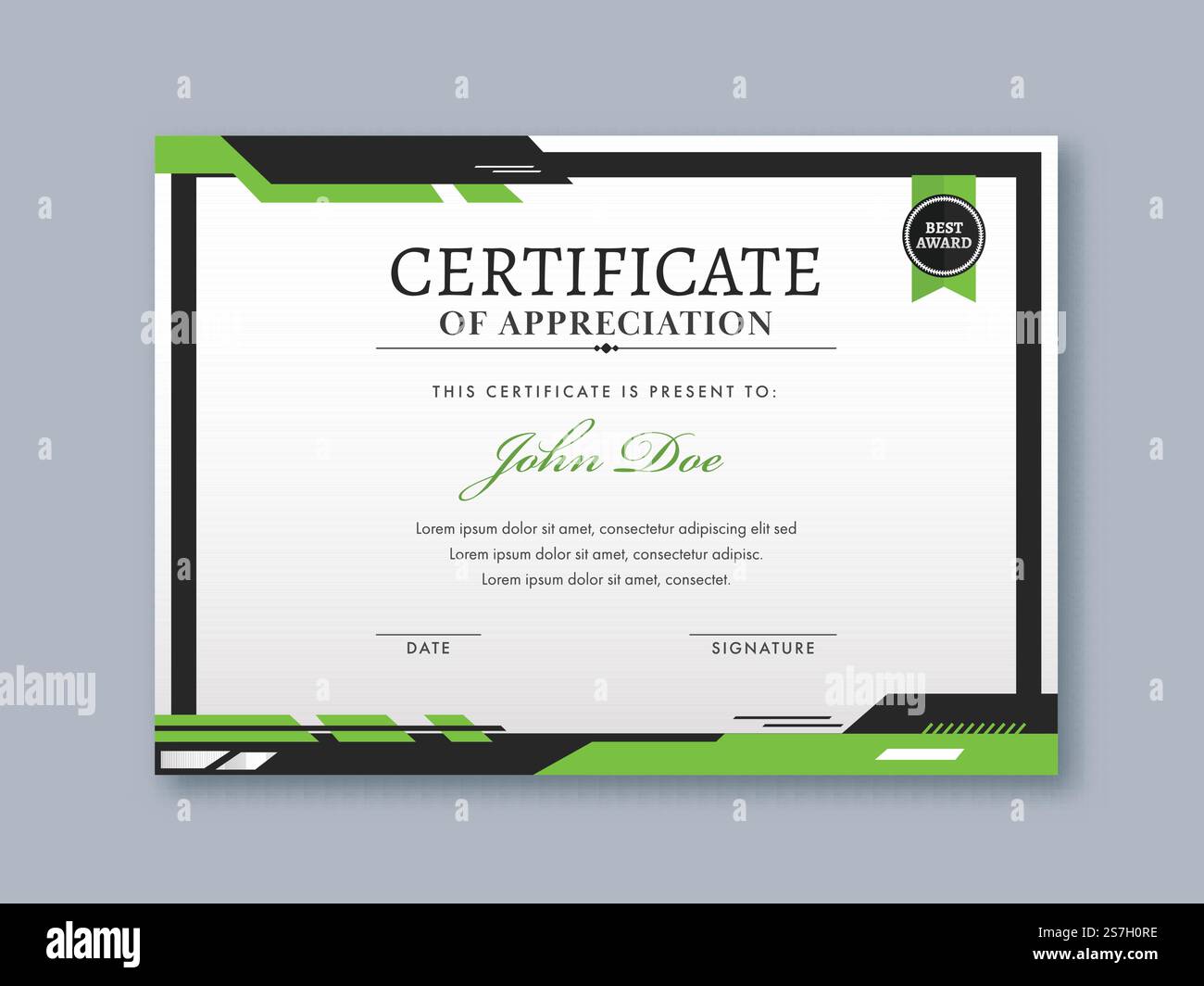 Appreciation Certificate Template Design in White and Green Color Stock ...