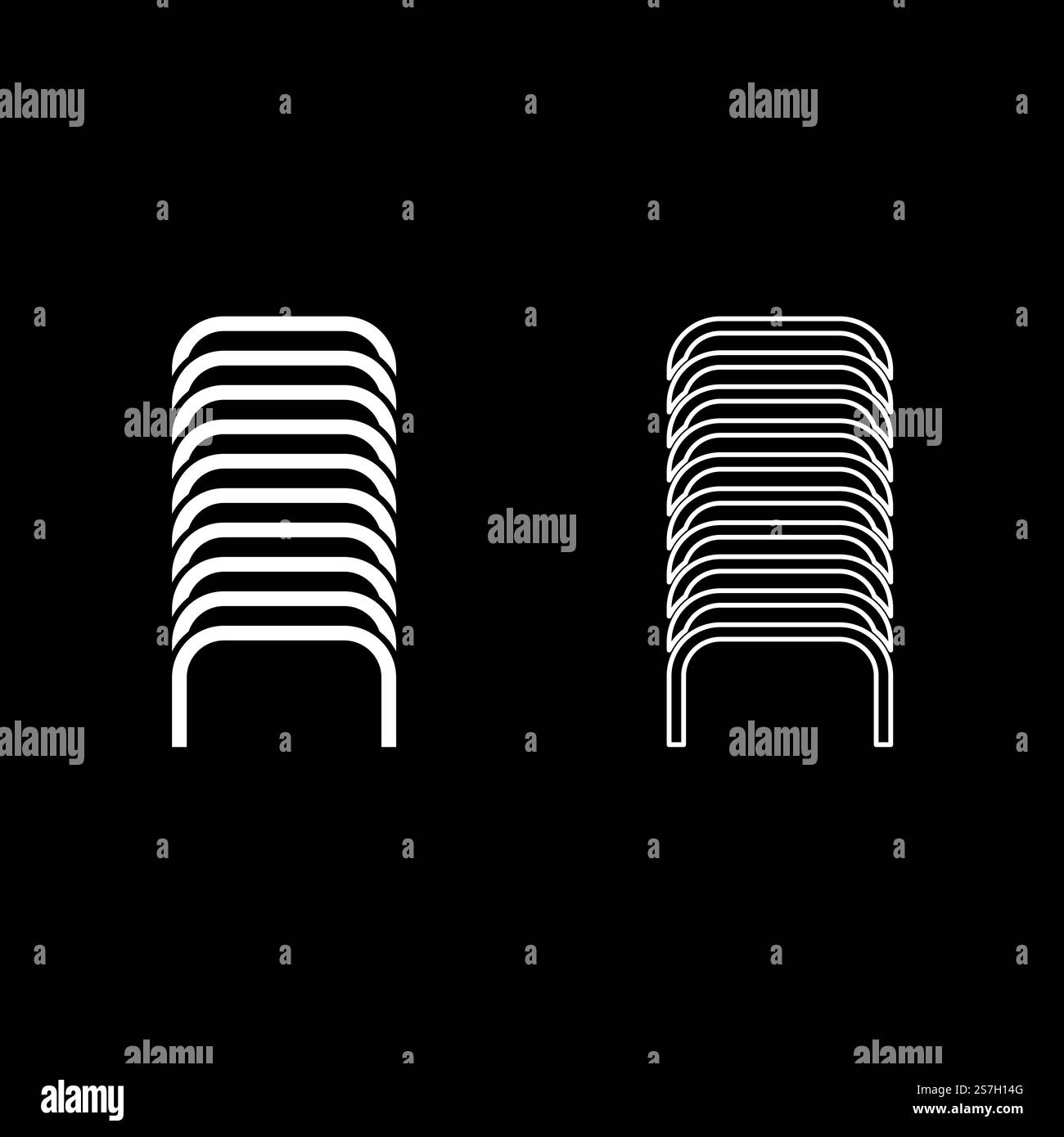 Staples fastener pin set icon white color vector illustration image ...