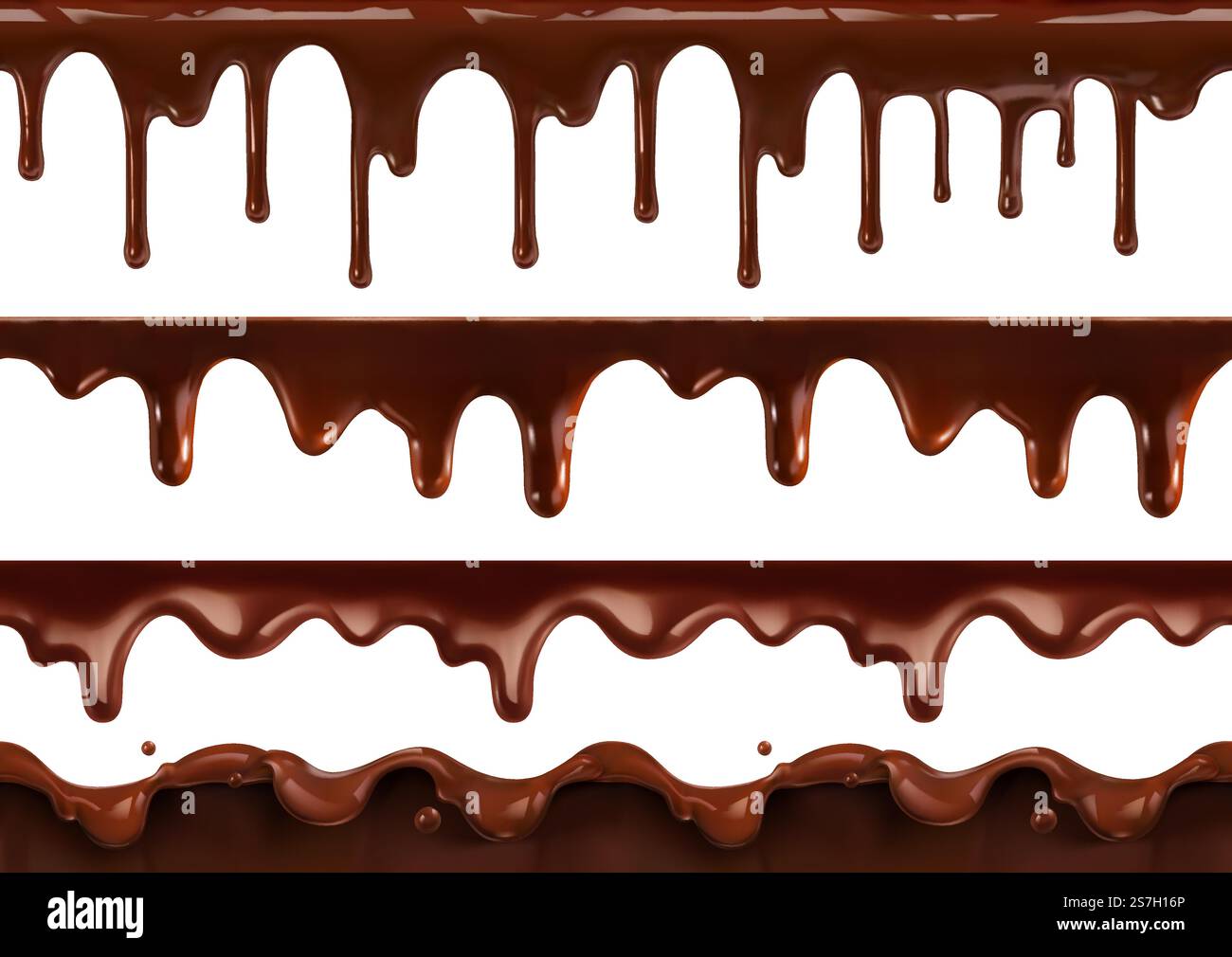 Chocolate melt drip. 3d vector realistic seamless pattern Stock Vector ...