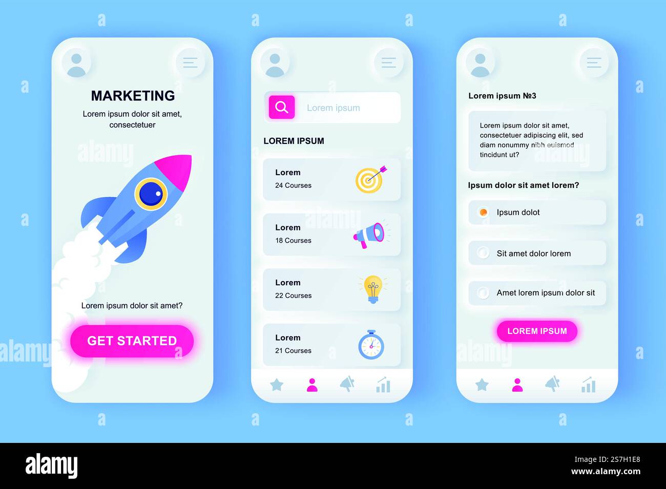 Digital marketing unique neomorphic design kit marketing strategy ...