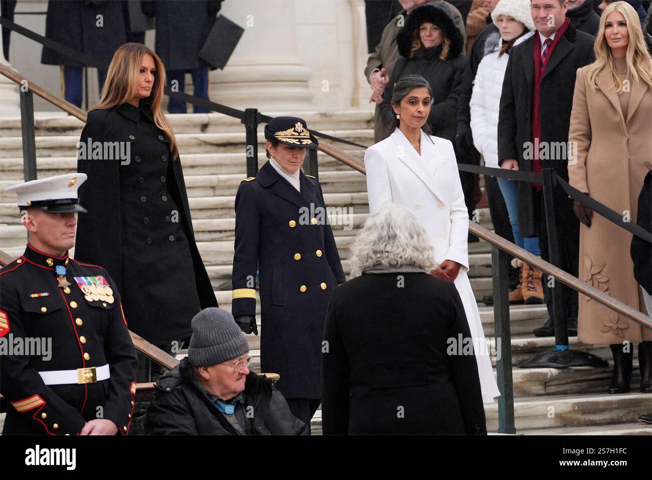 Melania Trump and Usha Vance arrive before President-elect Donald Trump ...