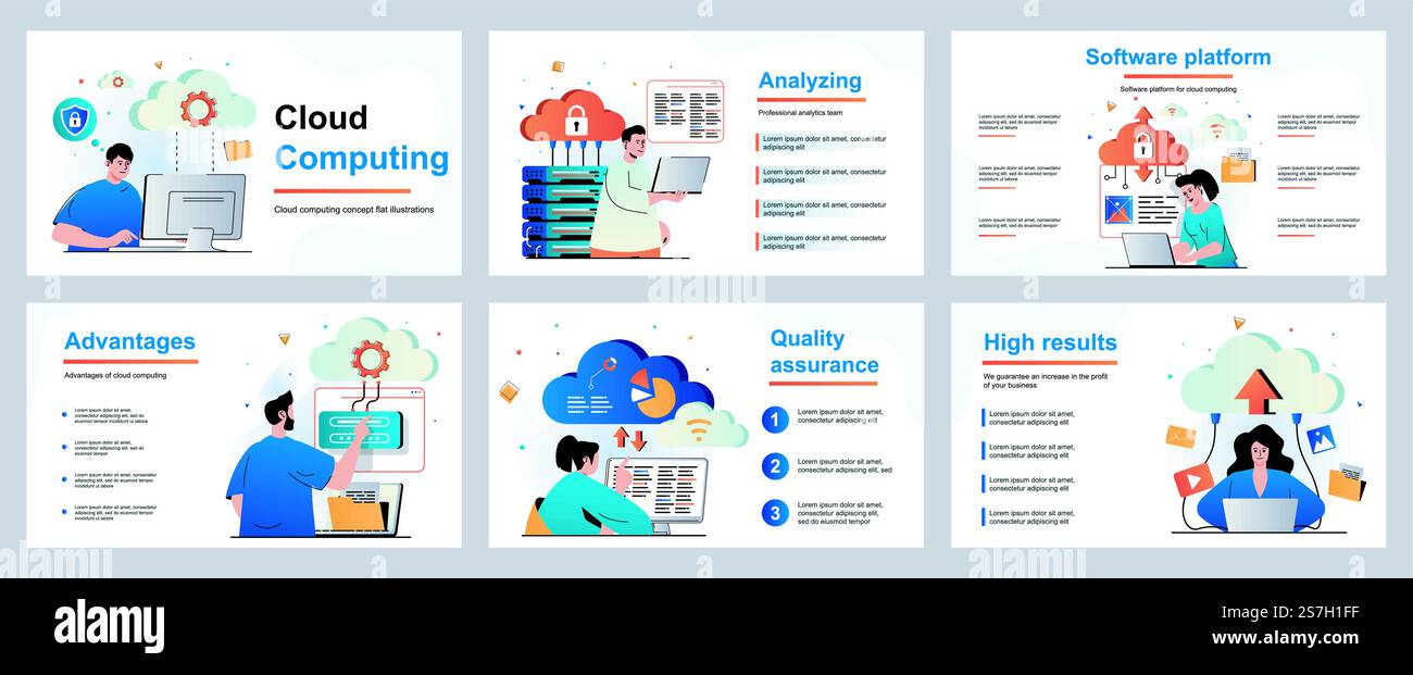 Cloud computing concept for presentation slide template. People ... Cloud computing concept for presentation slide template. People ...