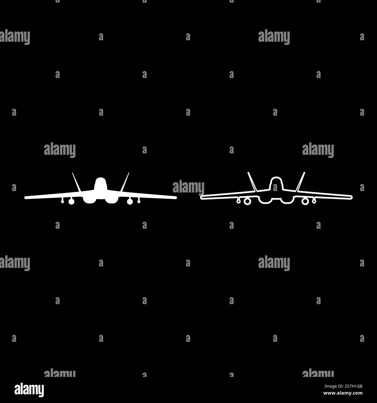 Jet fighter fight airplane modern combat aviation warplane set icon ...