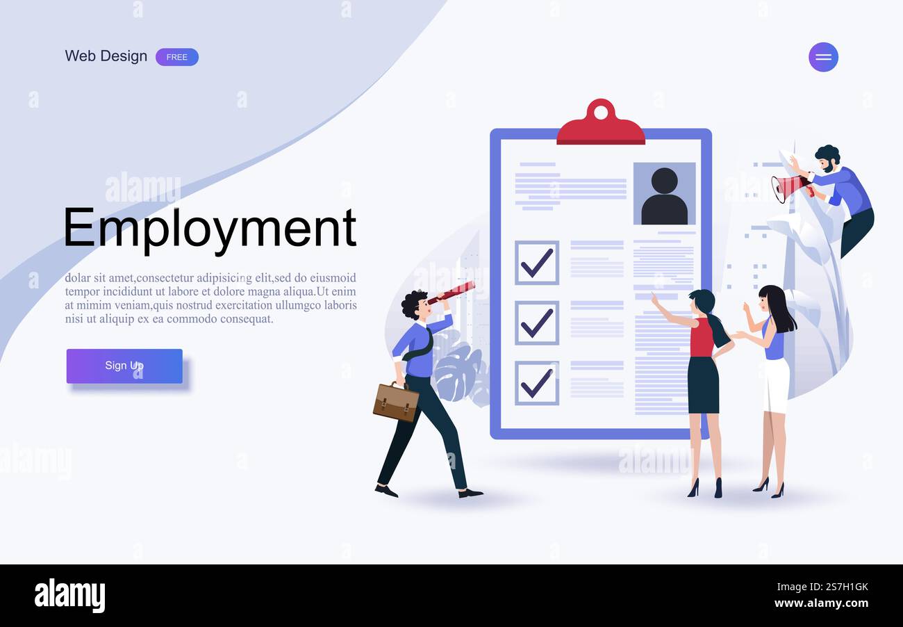 Concept of human resources, career, employment at completed checklist ...