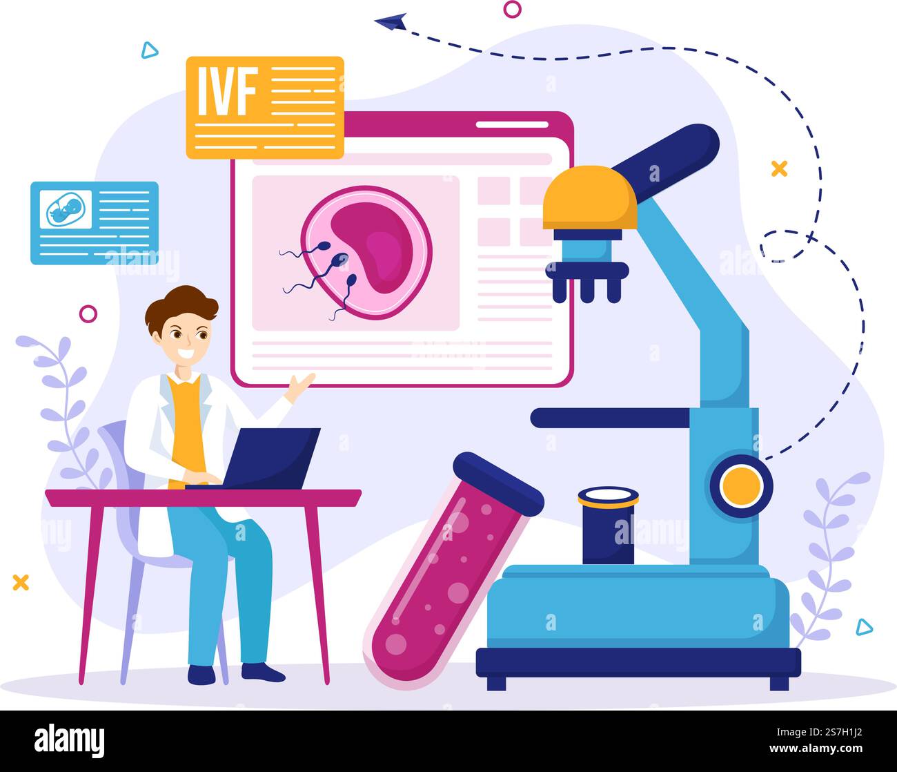 IVF or In Vitro Fertilization Vector Illustration for Artificial ...