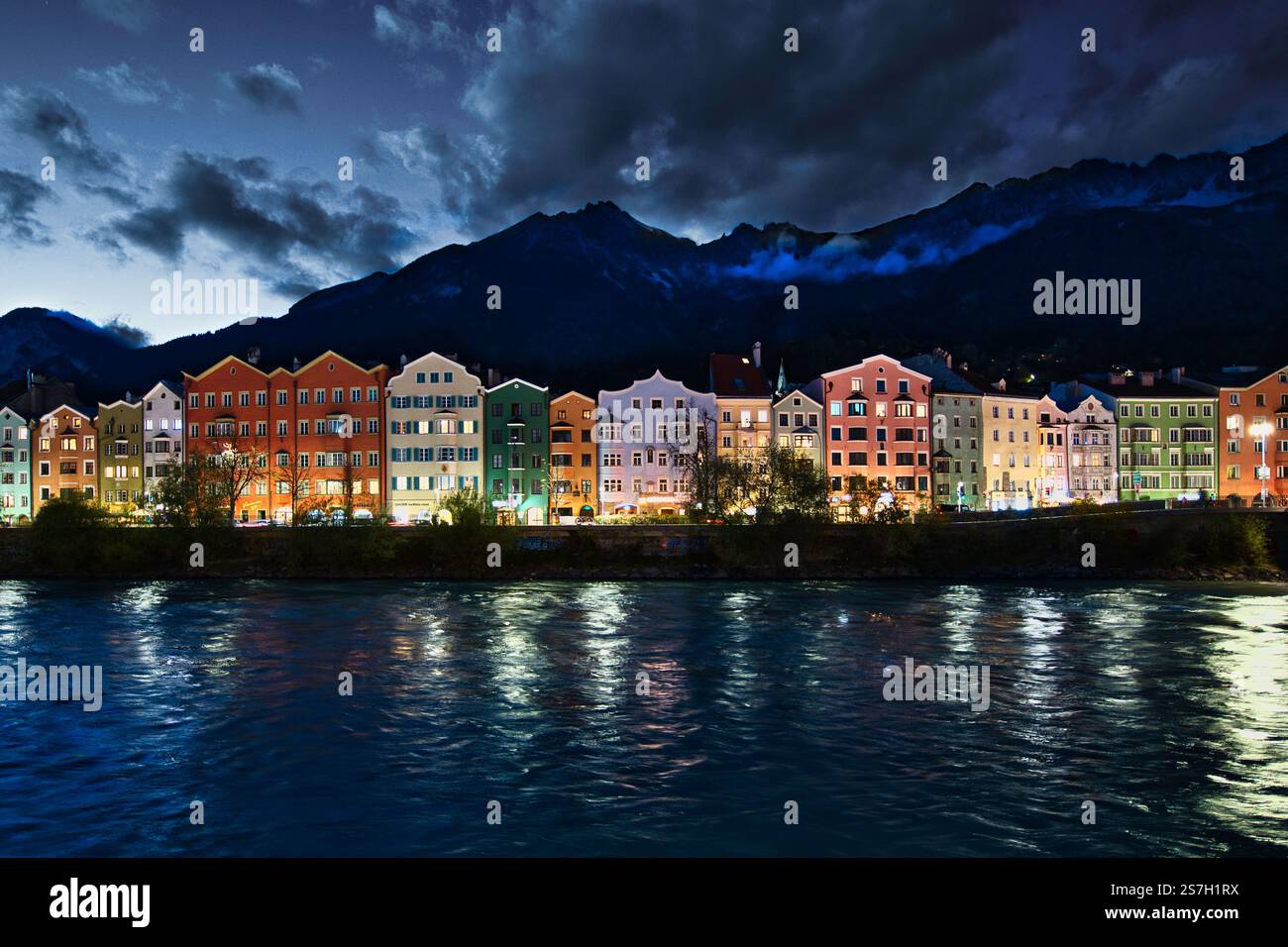 Innsbruck Austria at night Stock Photo - Alamy