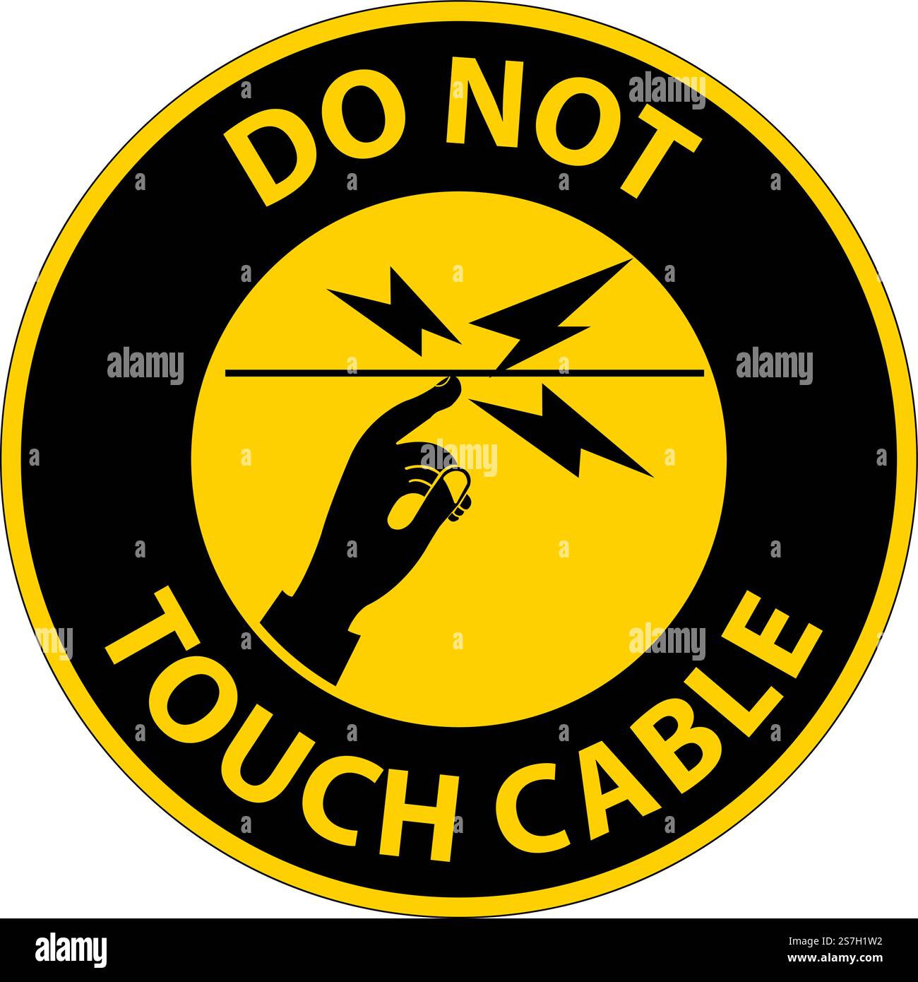 Notice Do Not Touch Cable Sign On White Background Stock Vector Image ...
