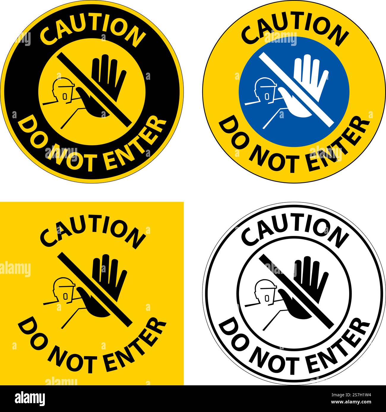 Caution Do Not Enter Symbol Sign on white background Stock Vector Image ...