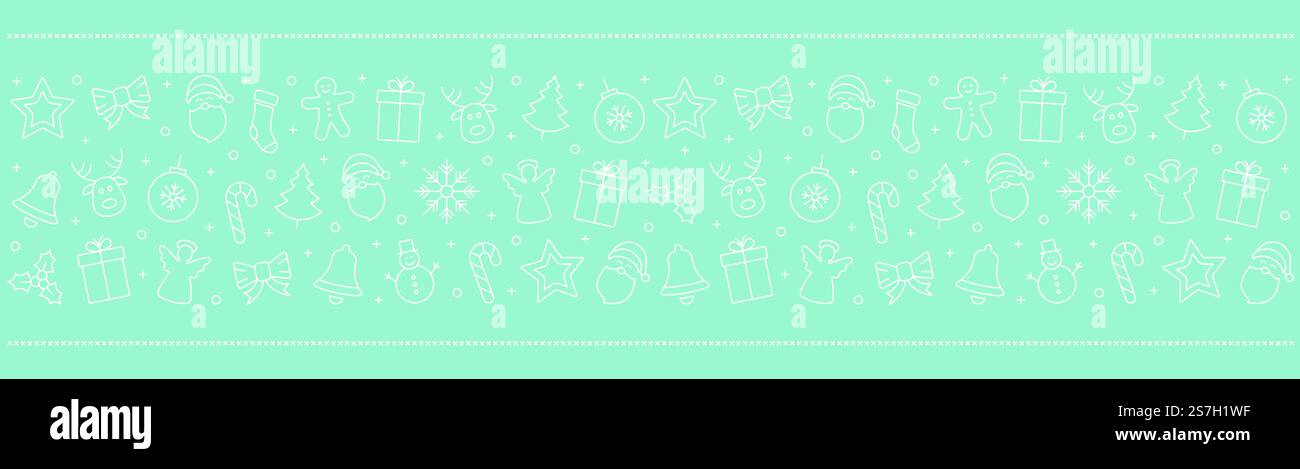 christmas icon elements border ice blue background Stock Vector Image ...