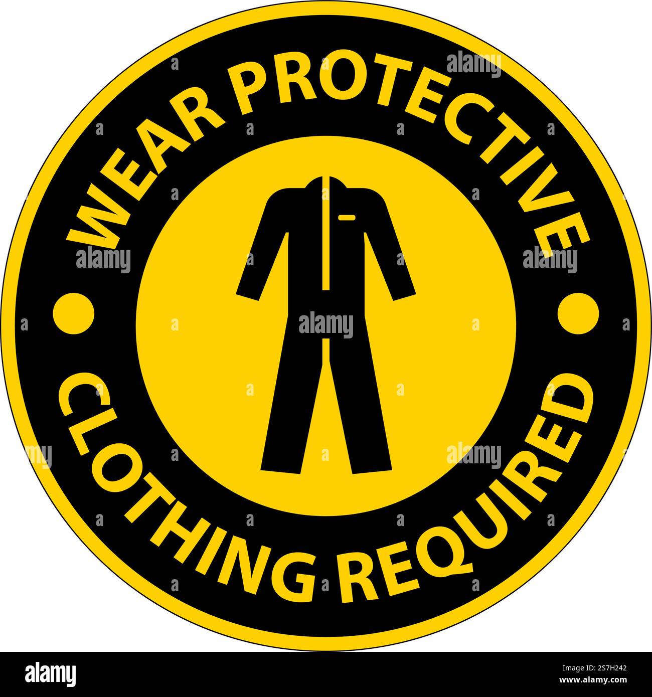 Notice Wear protective clothing sign on white background Stock Vector ...