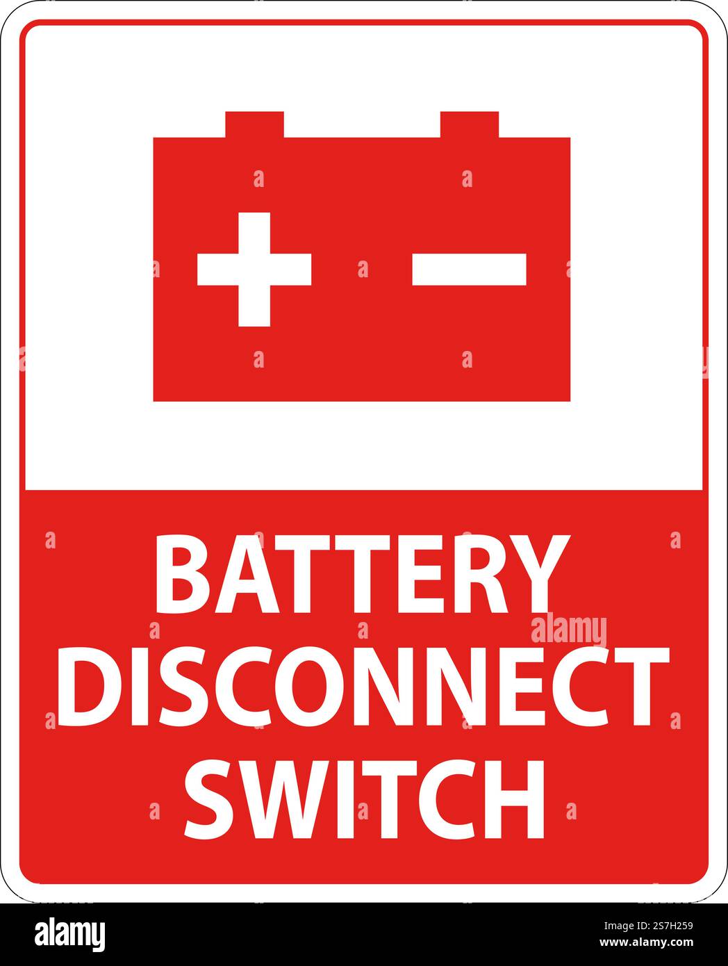 Battery Disconnect Switch Sign On White Background Stock Vector Image ...