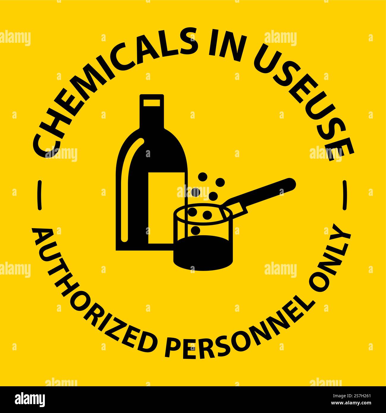 Notice Chemicals In Use Symbol Sign On White Background Stock Vector ...