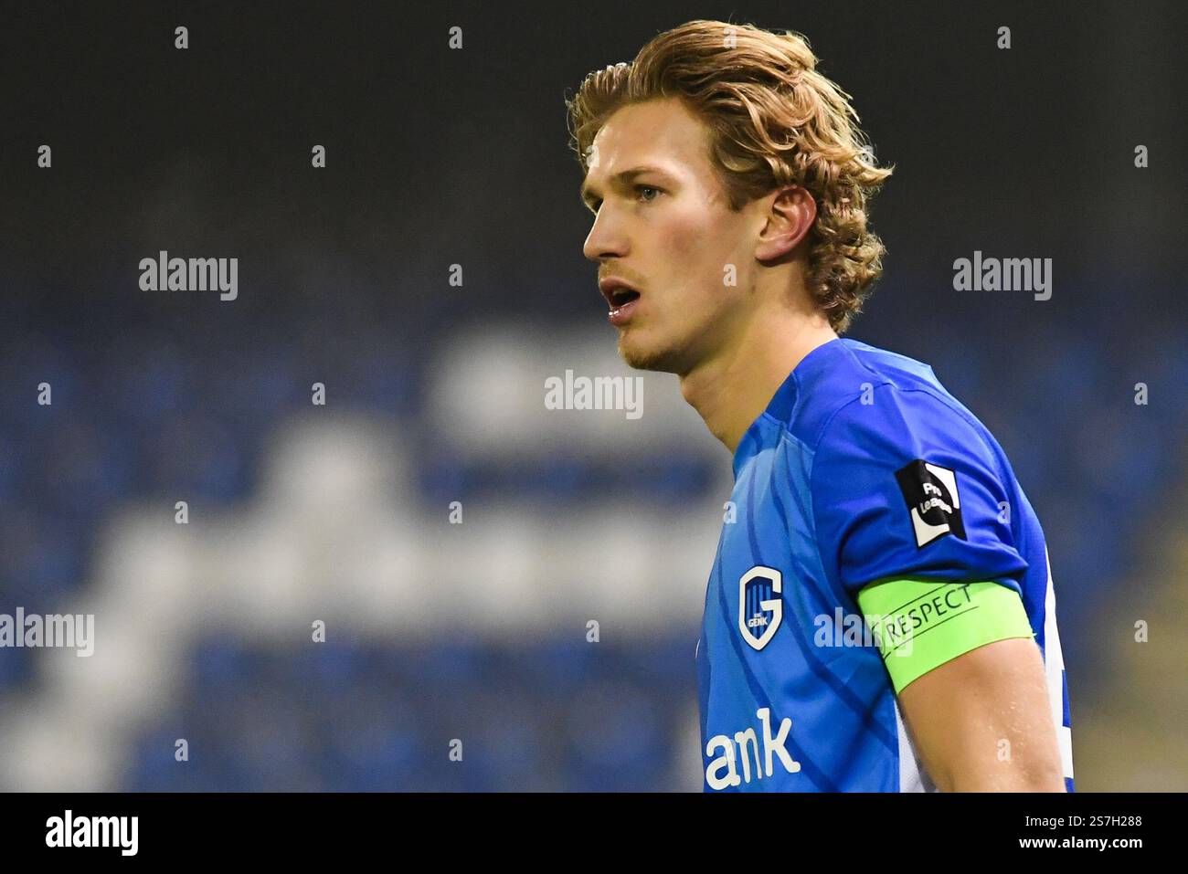 Geel, Belgium. 19th Jan, 2025. Genk's Nolan Martens pictured during a ...