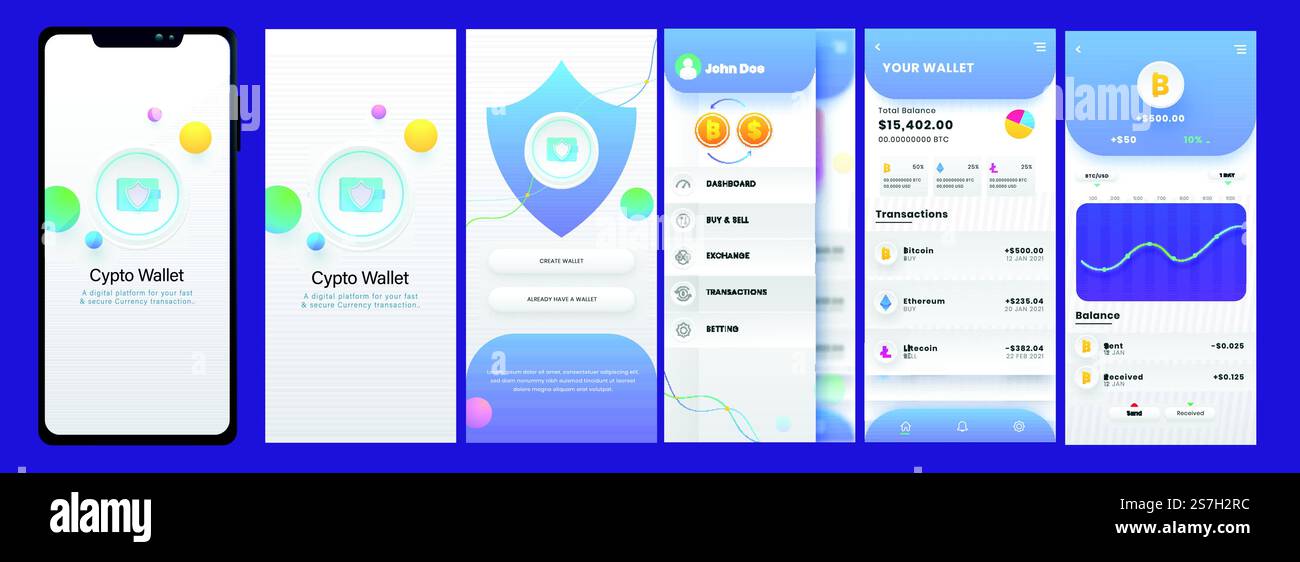 Crypto Wallet Mobile App UI Kit Including Like As Create Account ...