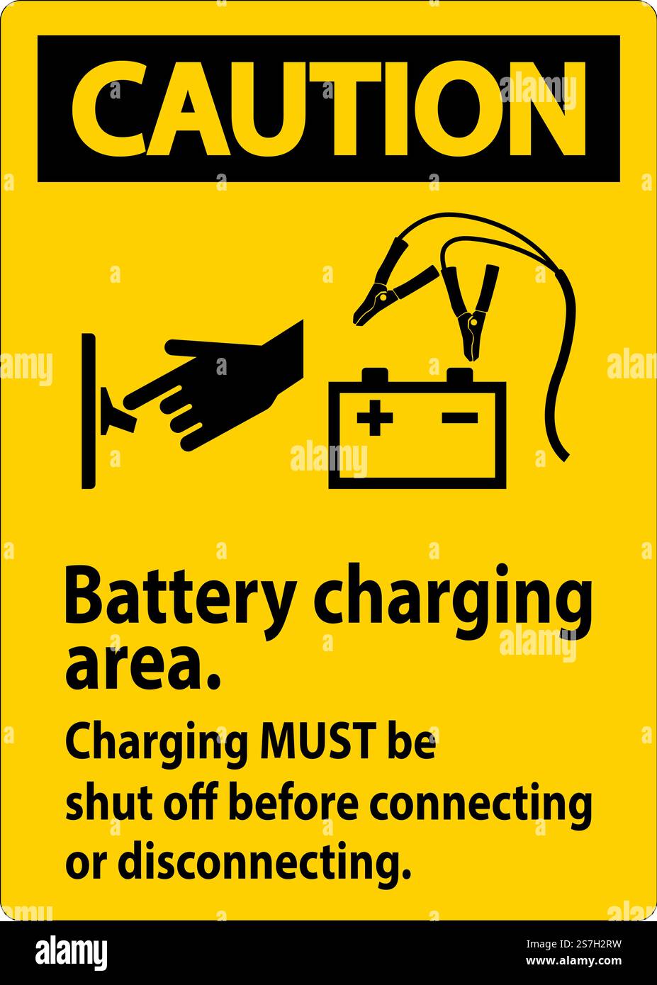Caution First Sign Battery Charging Area, Charging Must Be Shut Off ...