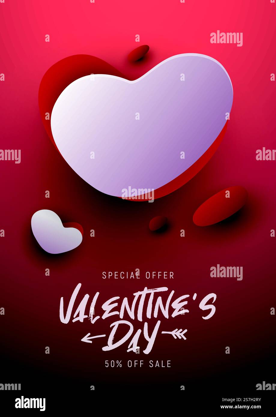 Valentines day sale background with dynamic shapes composition. Landing ...