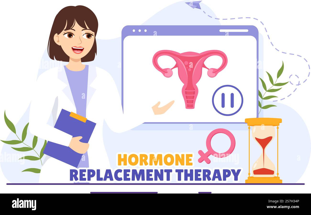 HRT or Hormone Replacement Therapy Acronym Vector Illustration with ...