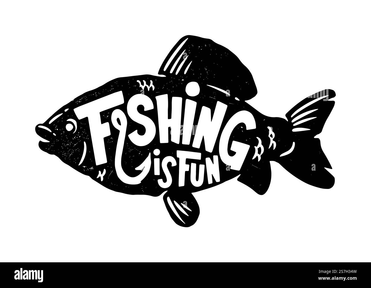 Fishing is fun. Vintage vector illustration Stock Vector Image & Art ...