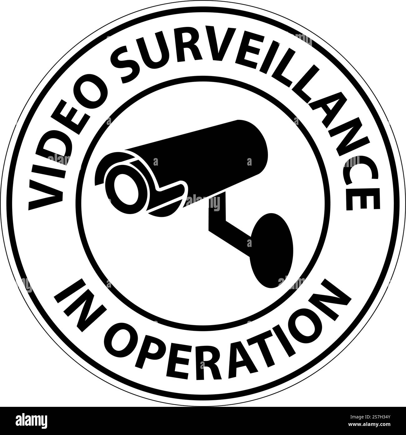 Notice Video Surveillance In Operation Sign White Background Stock ...