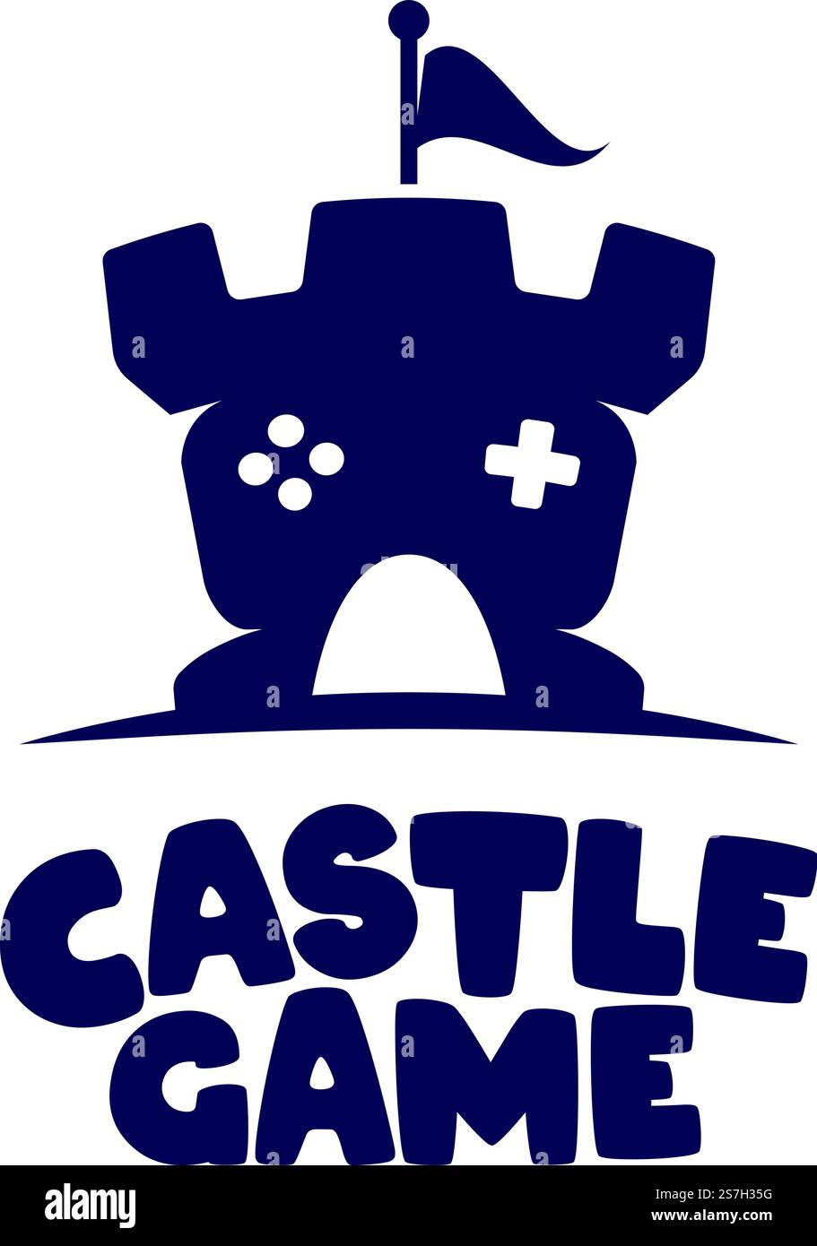 Castle game logo design template concept controller Stock Vector Image ...