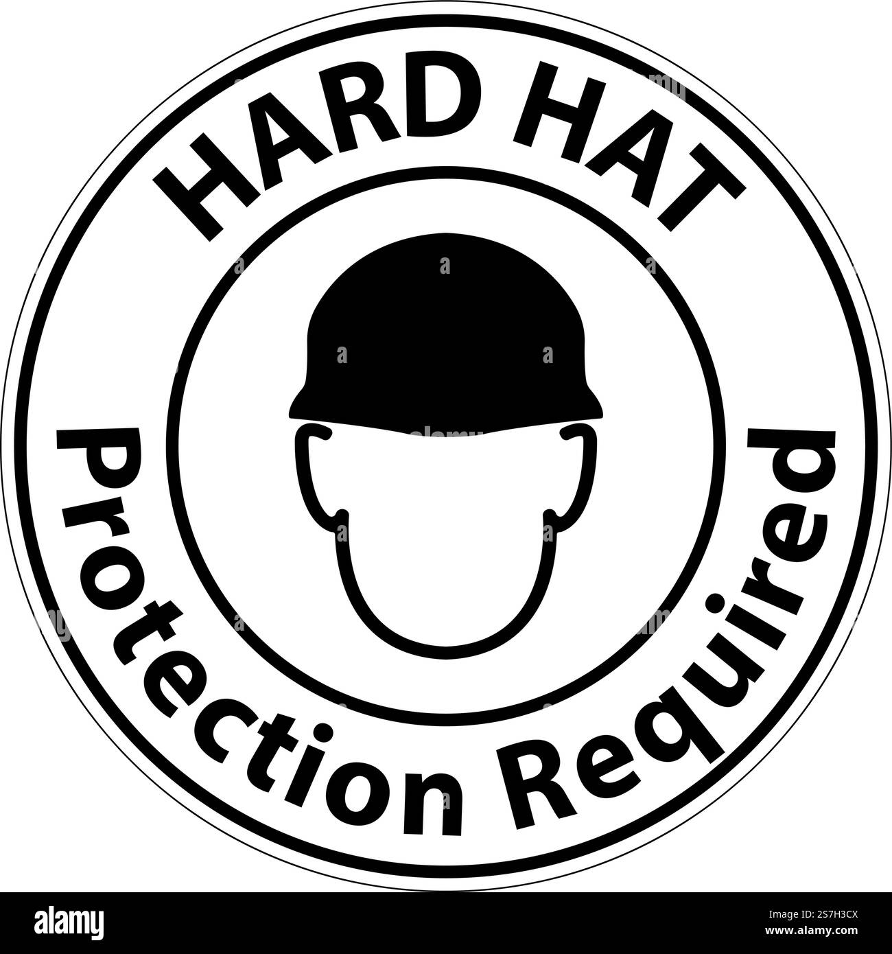 Notice Hard Hat Protection Required Sign On White Background Stock ...