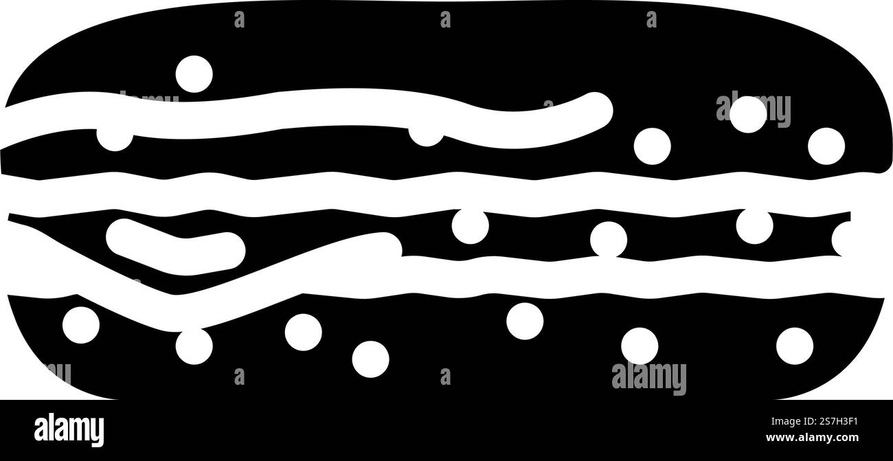 ham bun food meal glyph icon vector. ham bun food meal sign. isolated ...