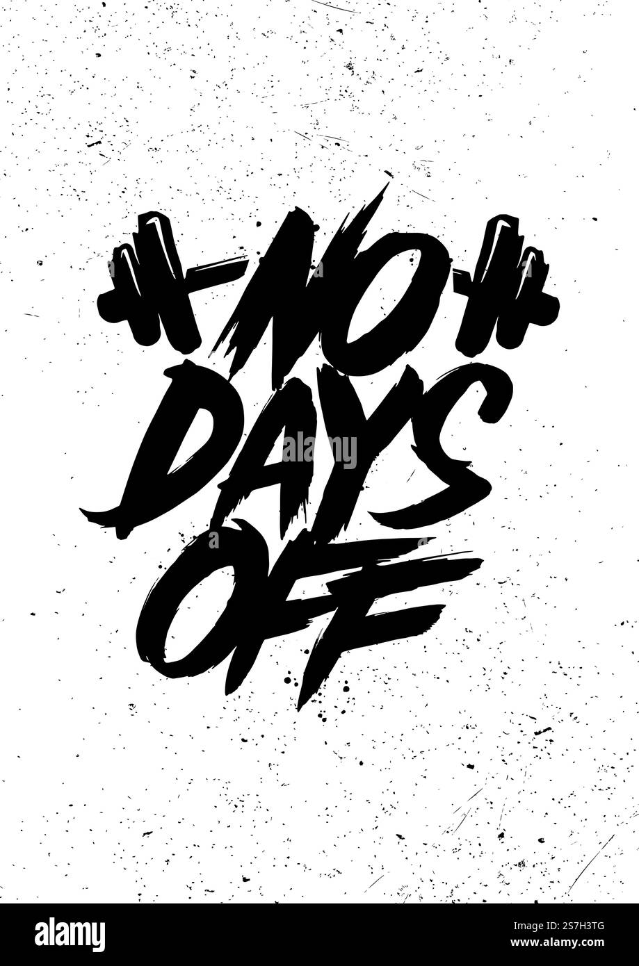 No Days Off. Vintage lettering poster. Gym bodybilding motivation quote ...