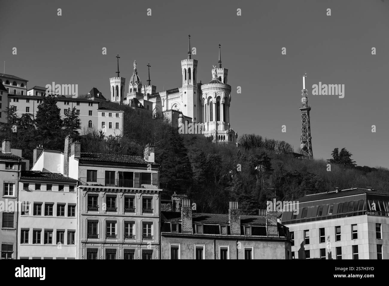 Lyon, France - January 25, 2022: The Notre Dame de Fourviere Basilica ...