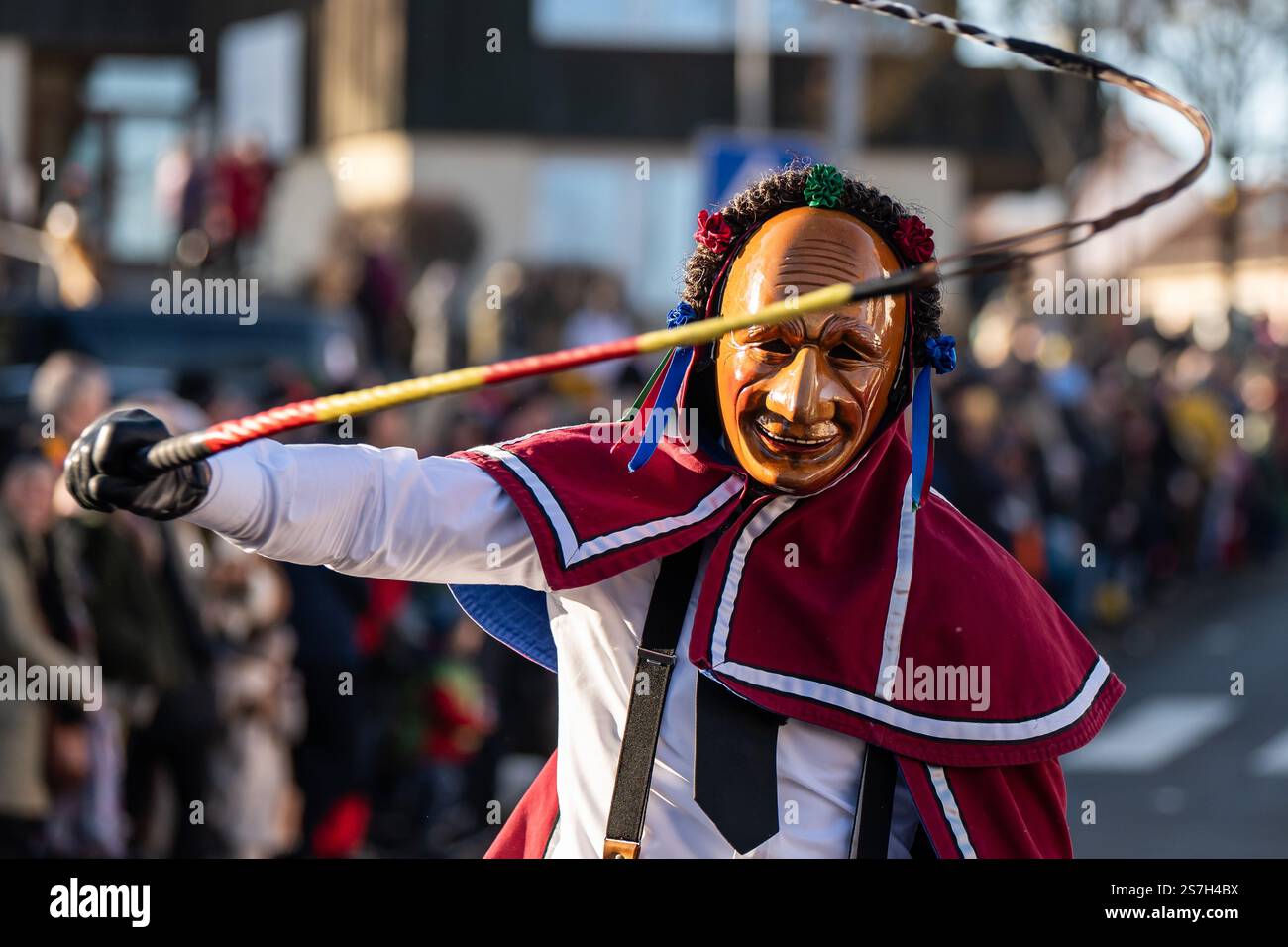 Herrenzimmern, Germany. 19th Jan, 2025. A "driver" of a Bennerössle ...