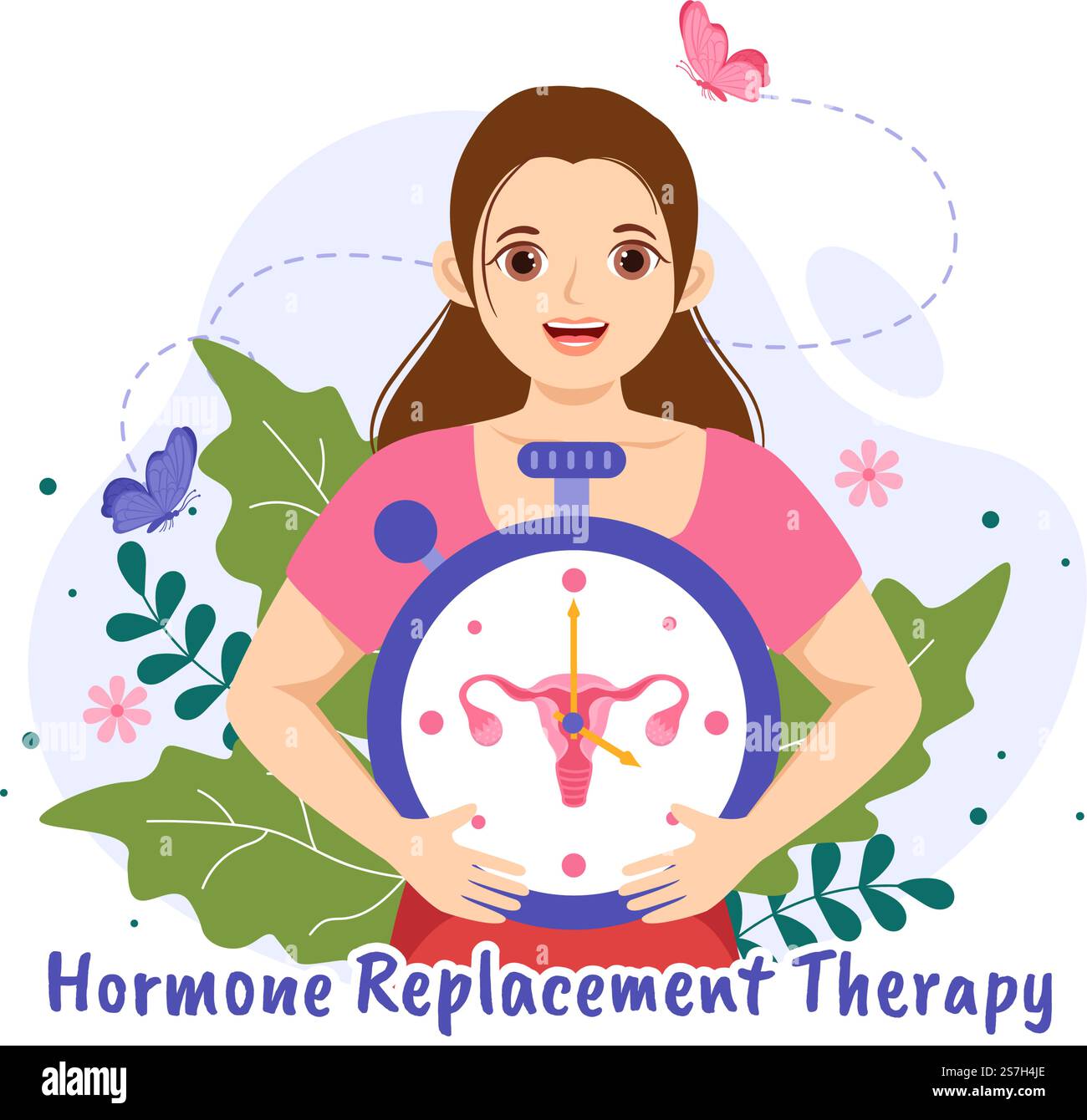 HRT or Hormone Replacement Therapy Acronym Vector Illustration with ...