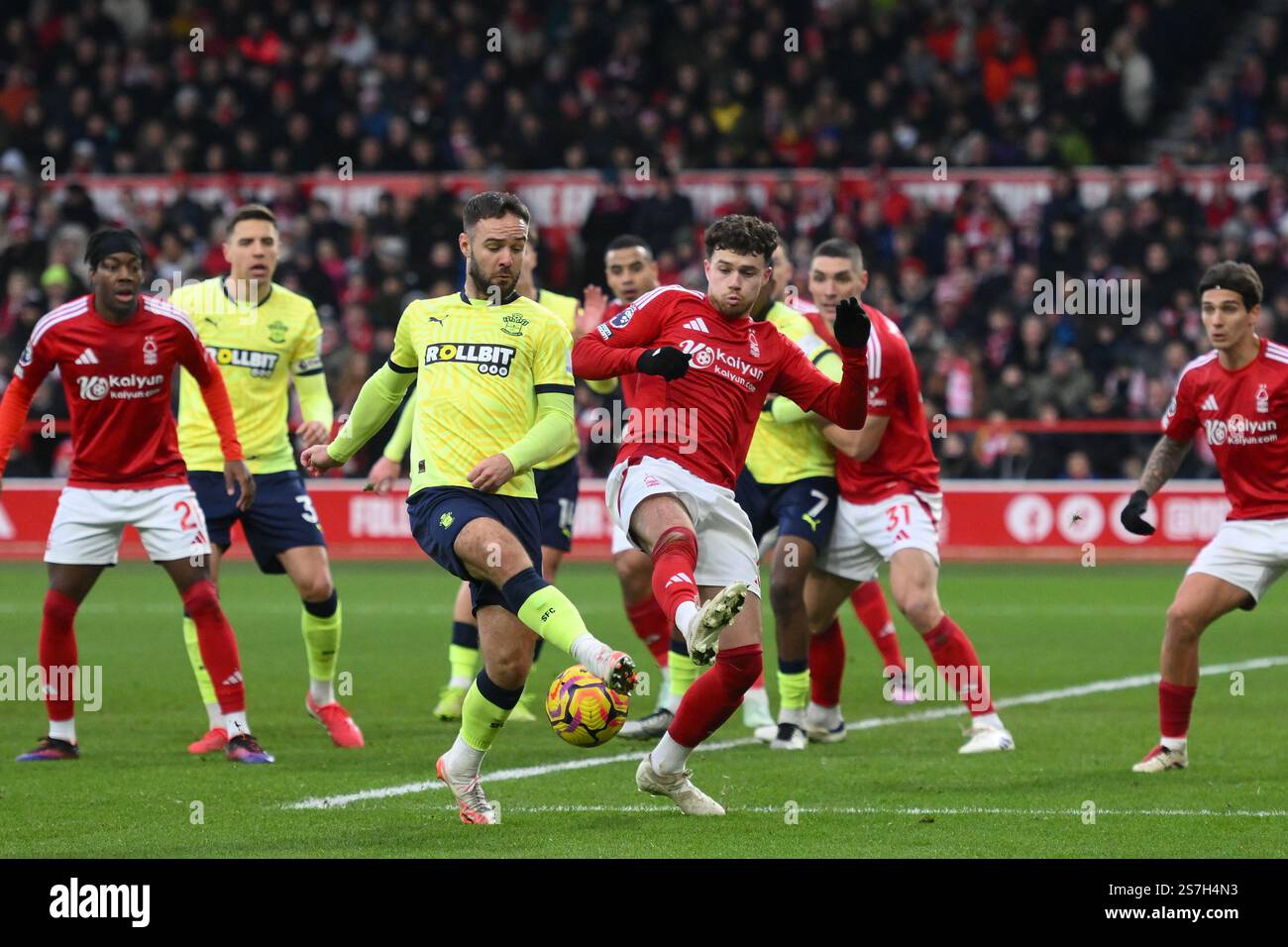 City Ground, Nottingham on Sunday 19th January 2025. Neco Williams of ...