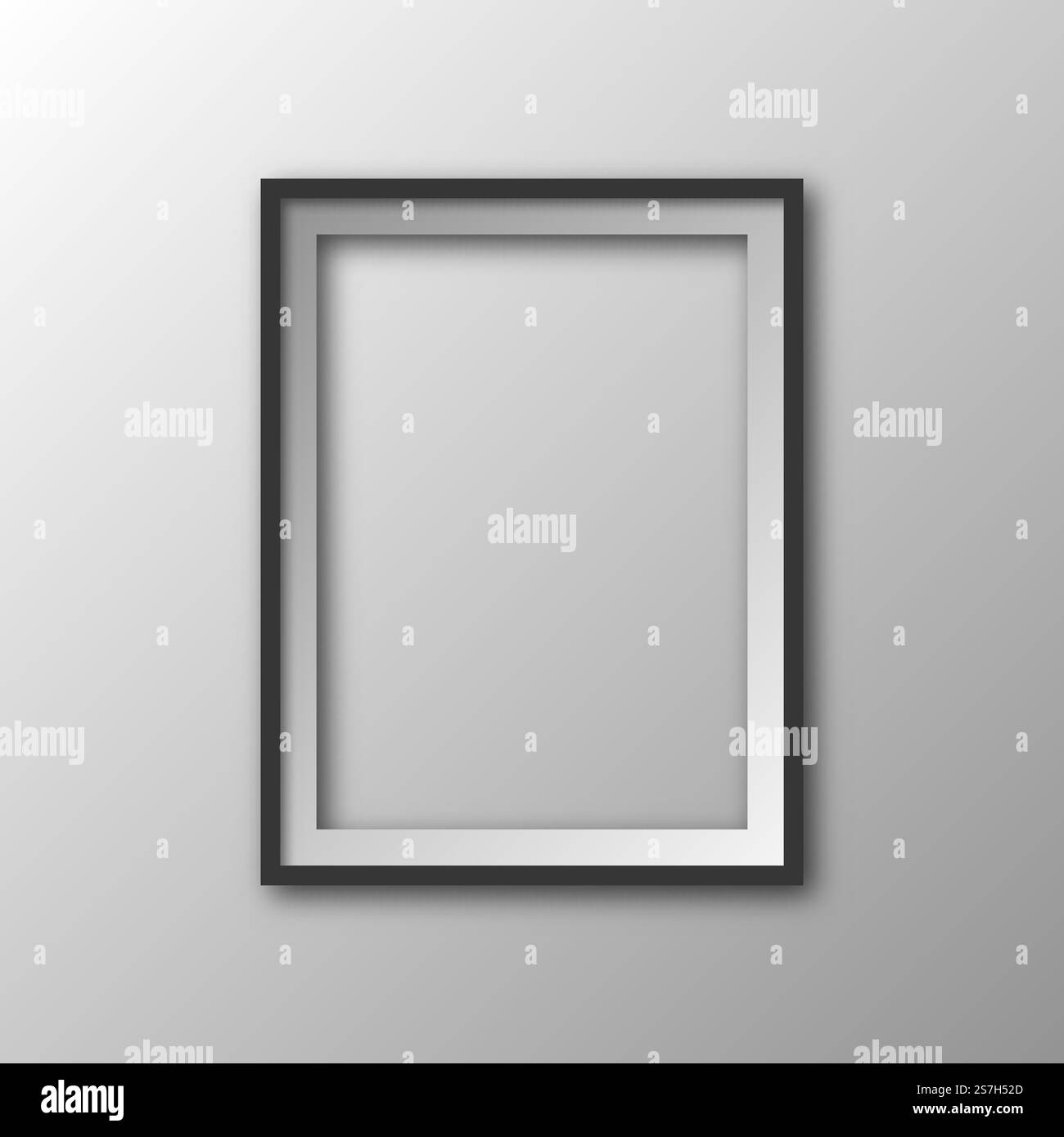 Square frame with shadow. Vector illustration. Hanging picture frame ...